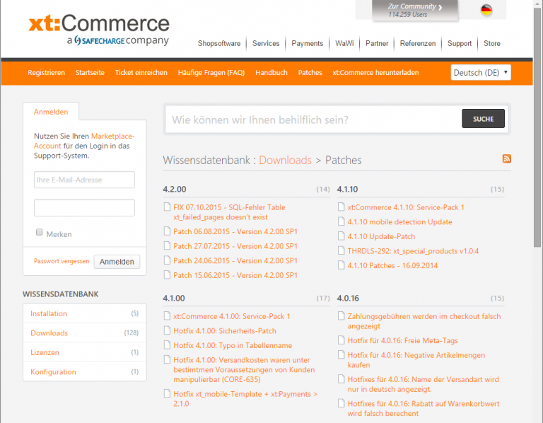 xt:Commerce Patches herunterladen › xtcFAQ.de